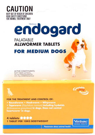 Endogard Wormer 10kg Dog 4 Pack - NZ Wide Shipping